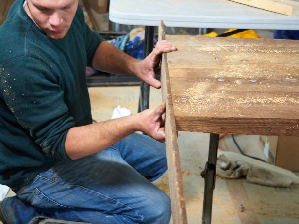 How to Build a Rustic Industrial Office Desk From Reclaimed Wood | HGTV